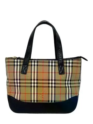 Burberry 2012-2026 Haymarket Check Canvas Handbag - Neutrals