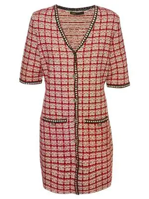 Maje Retalo Checked-pattern Mini Dress - Red