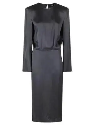 Federica Tosi Padded-shoulder Midi Dress - Grey