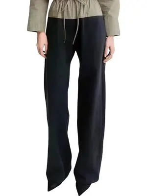 Matthew Bruch Drawstring-waist Wide-leg Trousers - Black