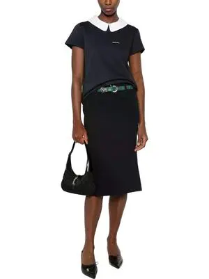 N°21 Contrast-collar Chest-pocket Top Blue