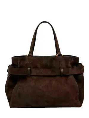 GIANNI CHIARINI Suede Knot-detail Shoulder Bag - Brown
