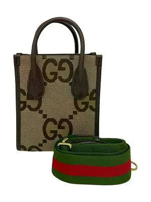 Gucci 2016-2026 Mini Jumbo Gg Canvas Web Satchel - Neutrals