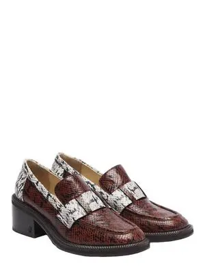 JIMMY CHOO Tylor Snake-effect Leather Loafer Pumps - Multicoloured