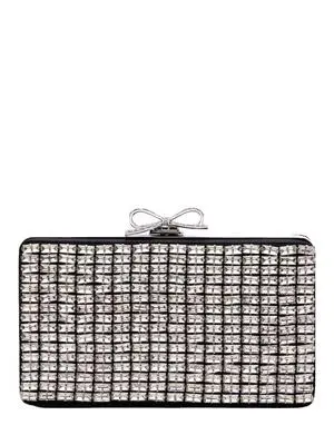 SELF-PORTRAIT Bow Crystal-embellished Clutch
