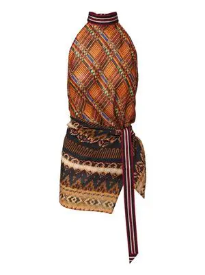 DRIES VAN NOTEN Printed Halterneck Top