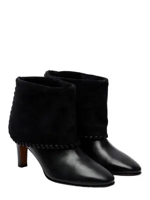Zimmermann Alchemy Suede-trimmed Leather Ankle Boots - Black
