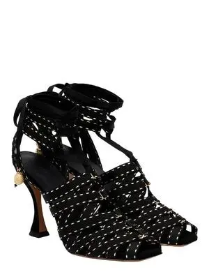 Zimmermann Corsage Canvas Sandals Black