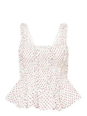 DAMSON MADDER Raphi Shirred Poplin Cotton Cami Top 10 Multi