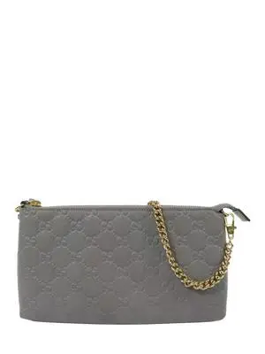 Gucci Gg Embossed Clutch Bag - Grey