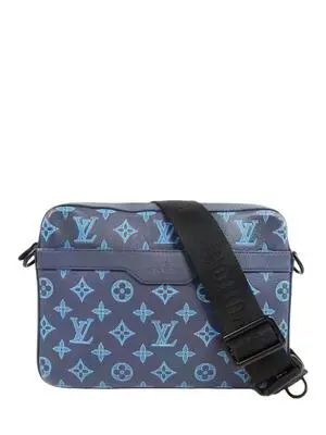 LOUIS VUITTON Trio Monogram Shadow Messenger Bag Blue