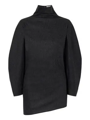 Khaite Harlow Draped Wool And Cashmere-blend Blouse - Gray