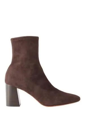 LOEFFLER RANDALL Elise Slim Suede Ankle Boots - Brown