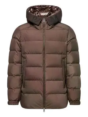 Moncler Logo-print Hooded Puffer Jacket - Brown