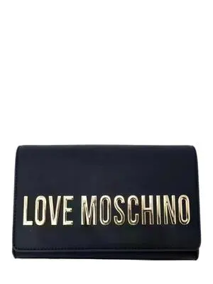 Moschino Logo-plaque Chain-strap Clutch Bag - Black
