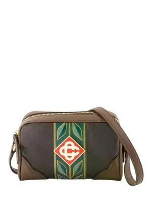 Casablanca Monogram-embossed Crossbody Bag - Brown
