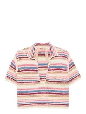 N°21 Crochet-knit Striped T-shirt