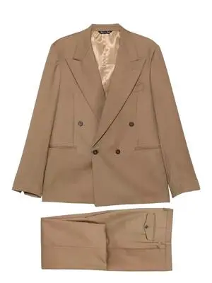 EPOCA Double-breasted Peak-lapel Suit - Neutrals