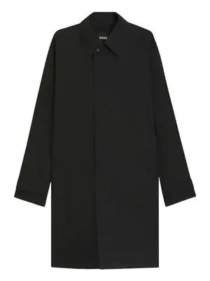 BOSS Water-repellent Coat In Stretch Fabric - Black