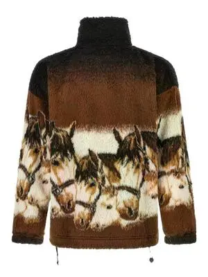 MAISON MARGIELA Equestrian-print Hoodie - Brown