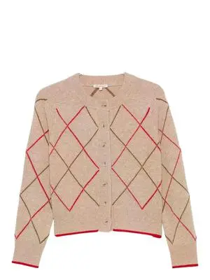 MOISMONT Argyle-knit Cardigan - Neutrals