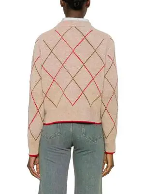 MOISMONT Argyle-knit Cardigan - Neutrals