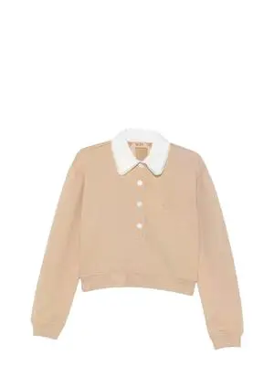 N°21 Lace-collar Embroidered Sweatshirt - Neutrals