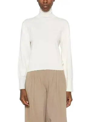 Erika Cavallini Boris Button-back Roll-neck Sweater - Neutrals