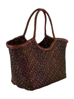 Dragon Diffusion Small Maori Nantucket Woven Tote Bag - Brown