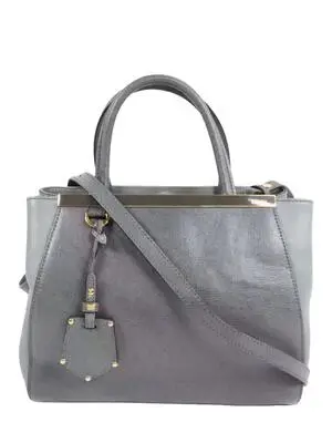 Fendi 2 Jours Leather Tote Bag - Grey