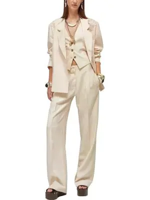 BLUGIRL Embroidered Belted Blazer - Neutrals