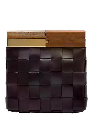 BOTTEGA VENETA 2019-2020 Lambskin Maxi Intrecciato The Snap Clutch Bag
