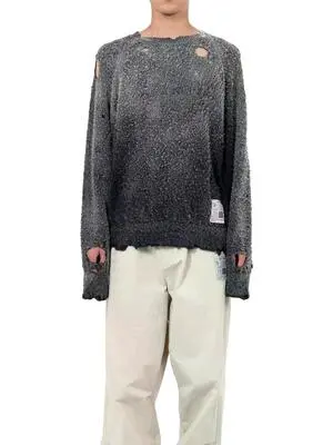 Mihara Yasuhiro Sun Faded Distressed Sweater - Grey