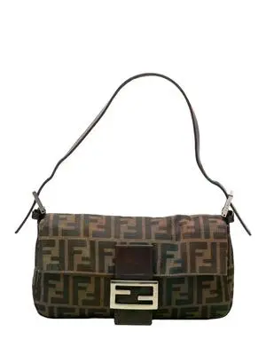Fendi 1990-2000 Zucca Canvas Baguette Shoulder Bag - Brown