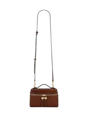 Tory Burch Romy Embossed Slim Top Handle Bag - Brown