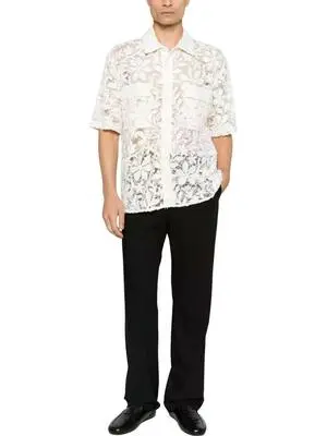 Simkhai Floral-lace Short-sleeve Shirt - White