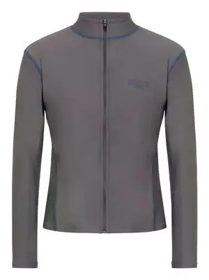 Moschino Zip-up Long-sleeve Sweater - Grey