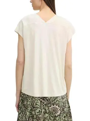 Marc O'polo V-neck Cap-sleeve T-shirt - Neutrals