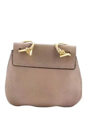 Chloé Drew Leather Small Crossbody Bag - Grey
