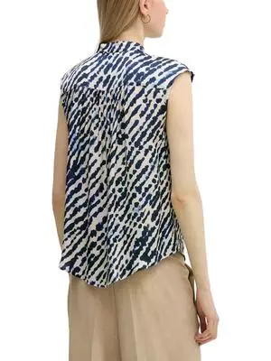 MARC AUREL Abstract-print Sleeveless Shirt - Neutrals