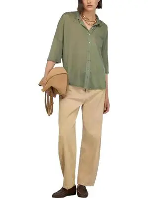 SEMICOUTURE Maria Pocket-detail Shirt - Green