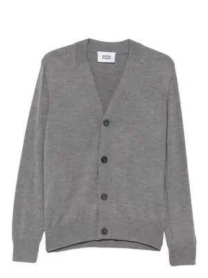 Alpha Studio Button-up V-neck Cardigan - Grey