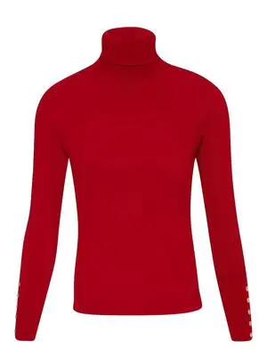 FRACOMINA Button-cuff Roll-neck Sweater - Red