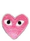 Play Comme Des Garcon Heart-patch V-neck Sweater - Grey