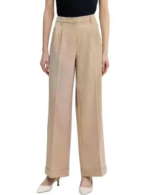 MARC AUREL Pleated-detail Turn-up-cuff Trousers - Neutrals