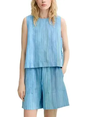 Marc O'polo Striped Side-tie Top - Blue