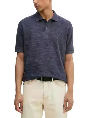 Marc O'polo Textured Short-sleeve Polo Shirt - Blue