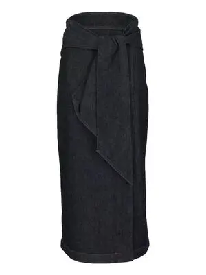 Emporio Armani Tie-waist Wrap Midi Skirt - Blue
