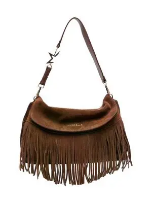 MARC ELLIS Fringe-trim Suede Shoulder Bag - Brown