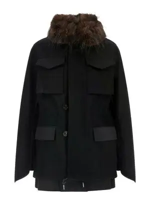 SACAI Faux-fur Collar Jacket